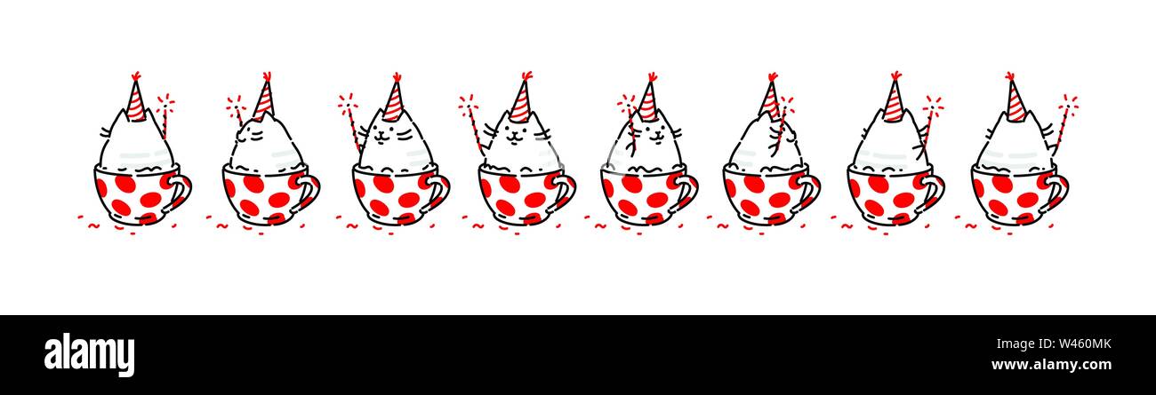 Sprite personnage du chat. Ensemble de différentes poses du personnage ...