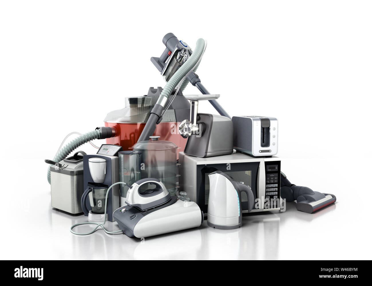 Groupe d'appareils ménagers aspirateur fer à repasser four micro-ondes ...