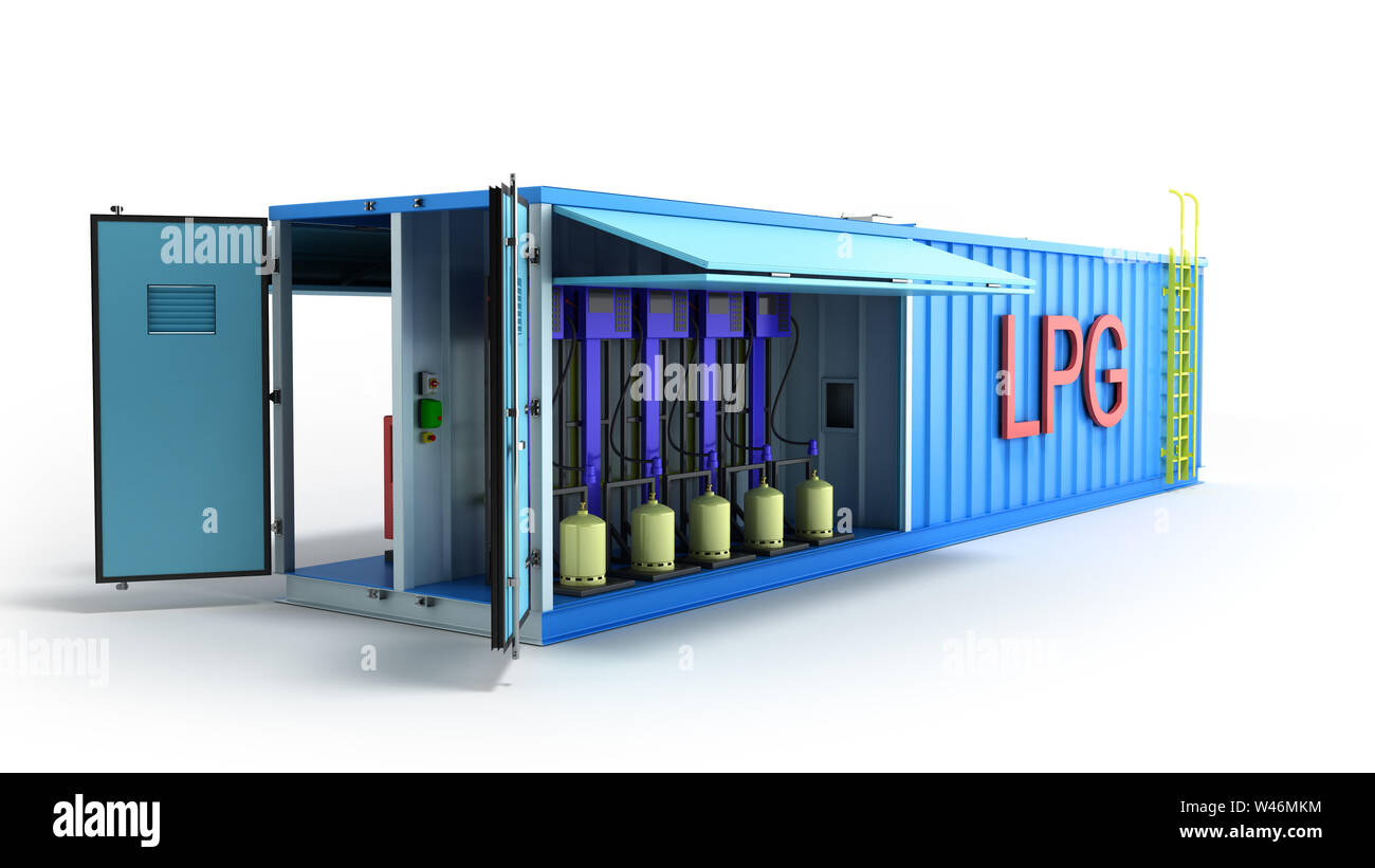 Station de gaz GPL 3D render sur blanc Photo Stock - Alamy