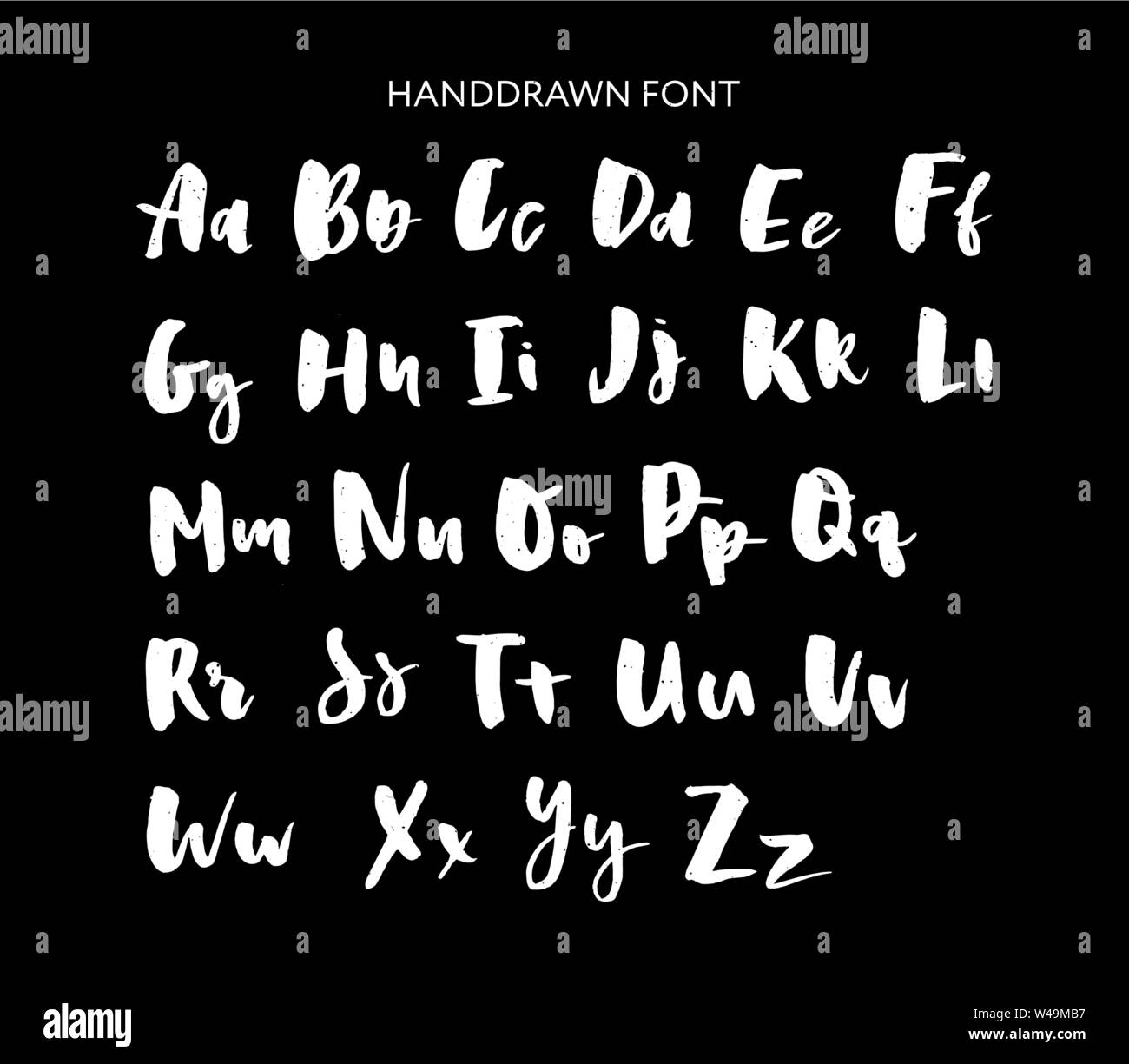 Lettrage dessiné à la main. Vector Alphabet. Typographie personnalisée ...