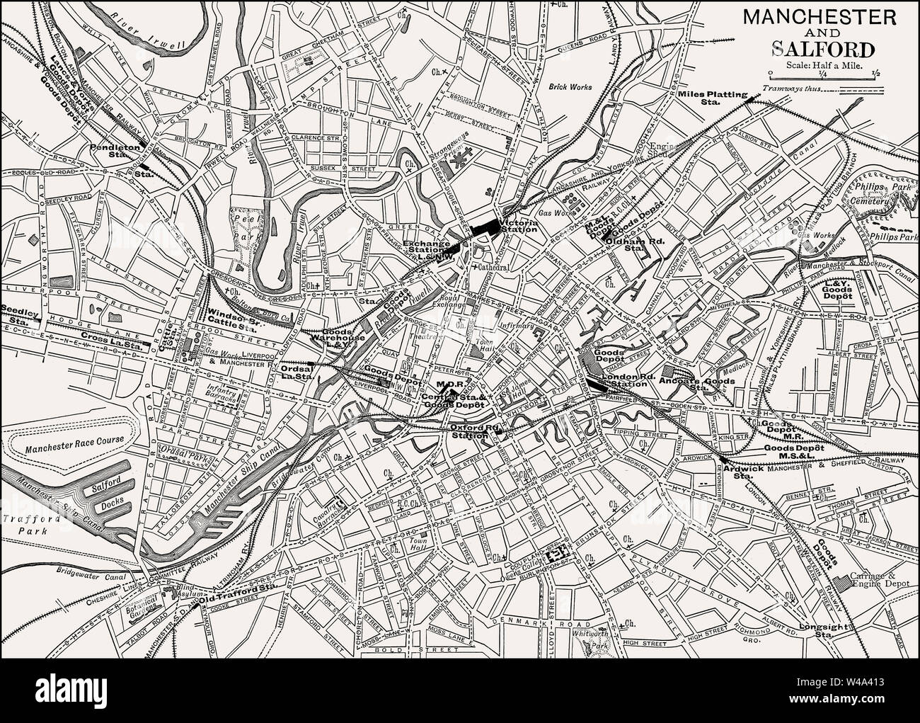 18th century manchester map Banque de photographies et d’images à haute ...