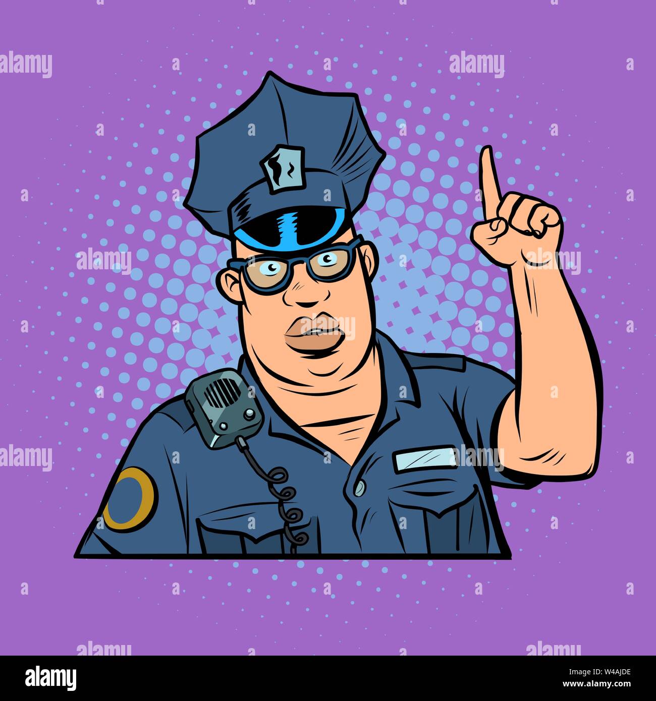 Police officer pointing finger Banque d'images vectorielles - Alamy