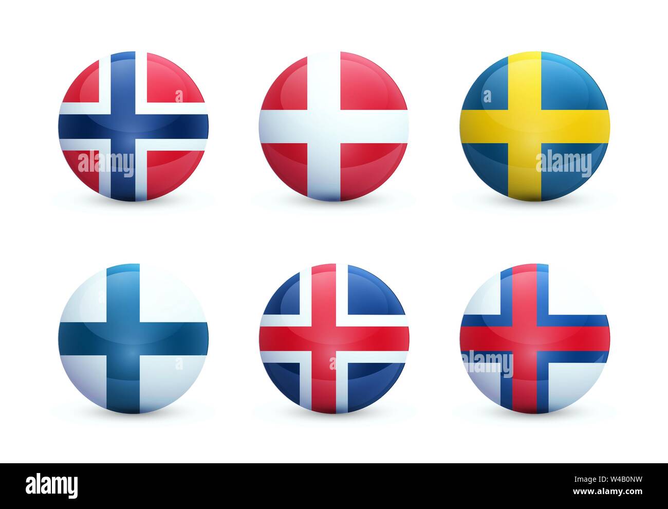 Drapeaux des pays nordiques islande Banque d'images vectorielles - Alamy