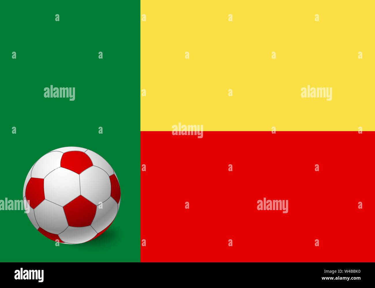 Le Bénin d'un drapeau et d'un ballon de football. Fond nationale de ...