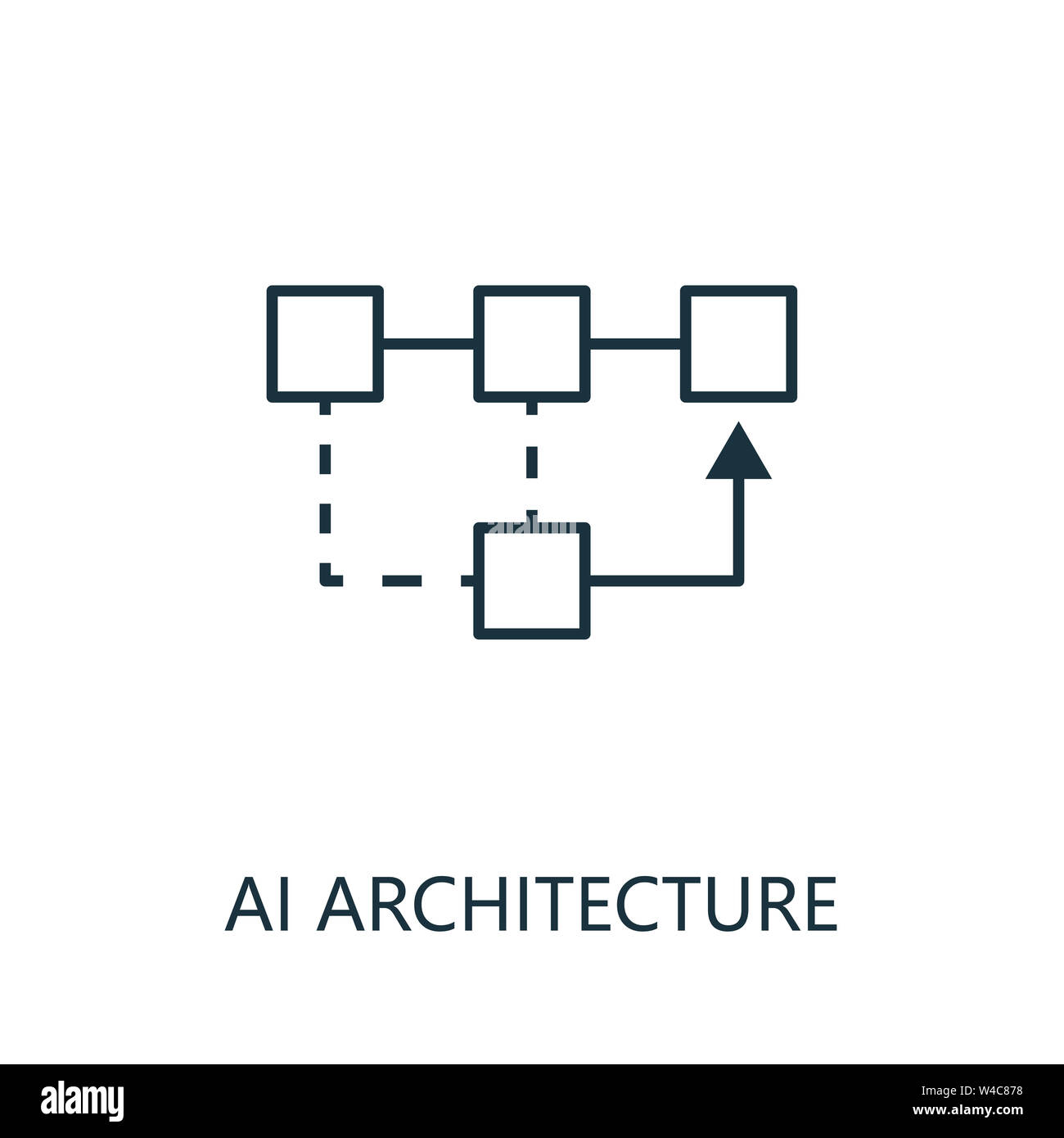 L'icône de l'architecture ia ligne mince. Creative Design simple de l ...