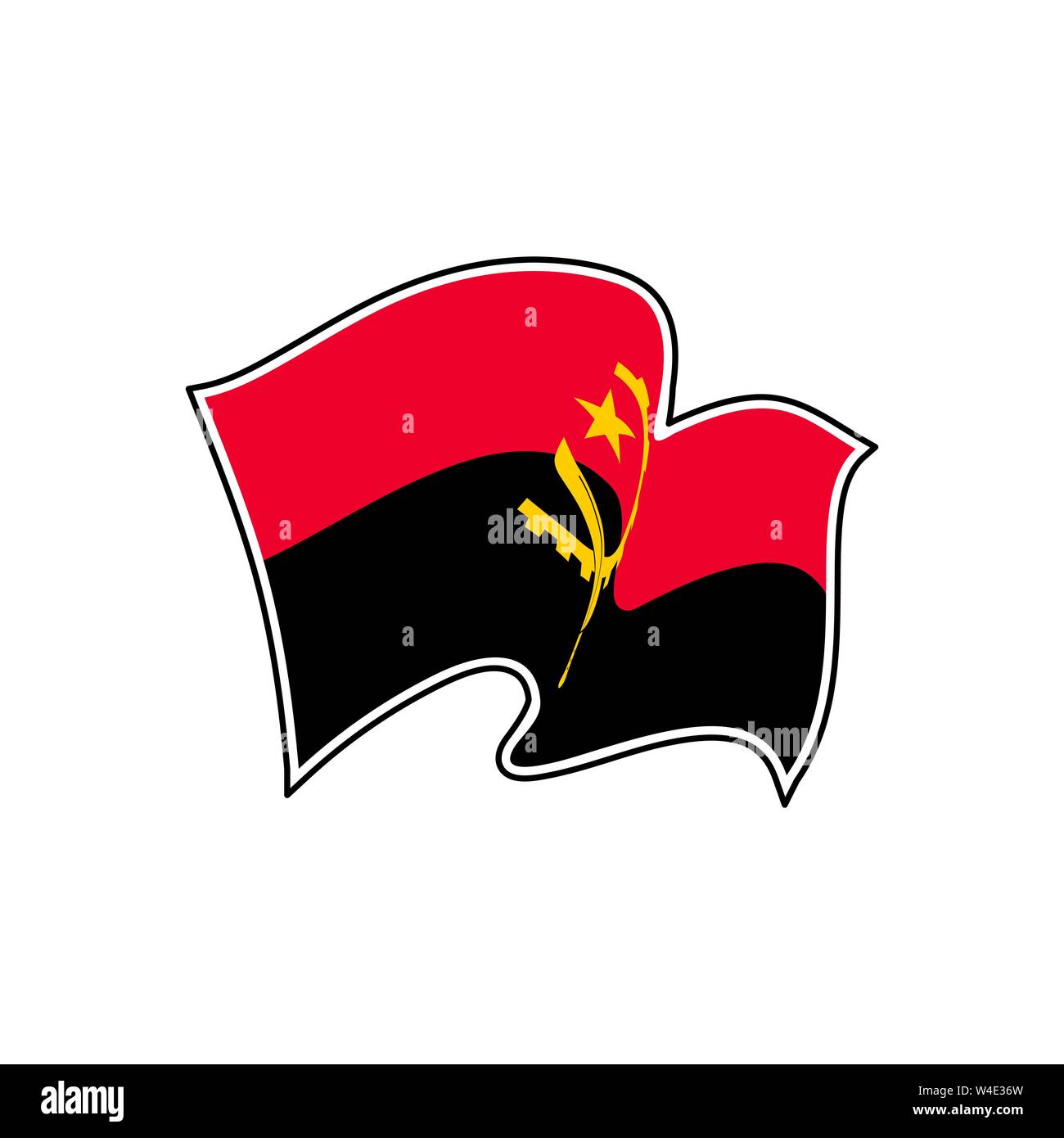 Drapeau de l'Angola. Vector Angola drapeau national. Vector ...