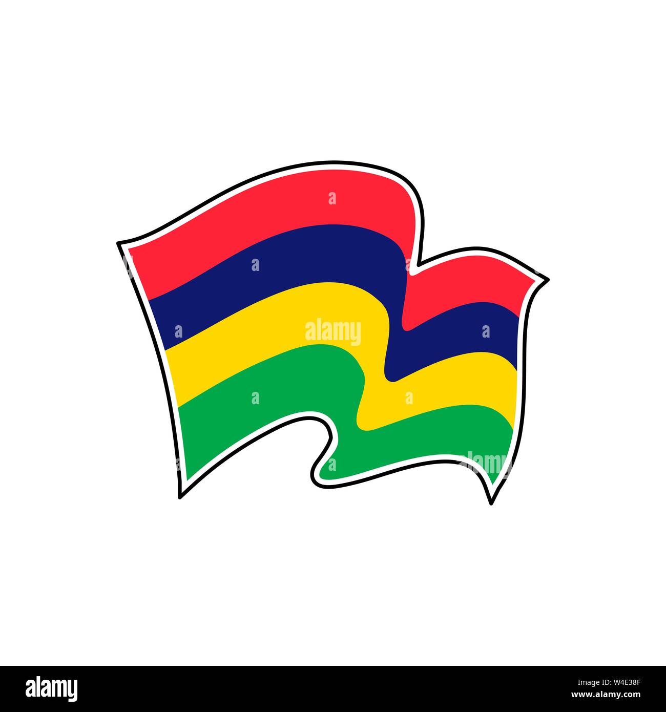 Le drapeau national de l'île Maurice. Vector illustration. Port Louis ...