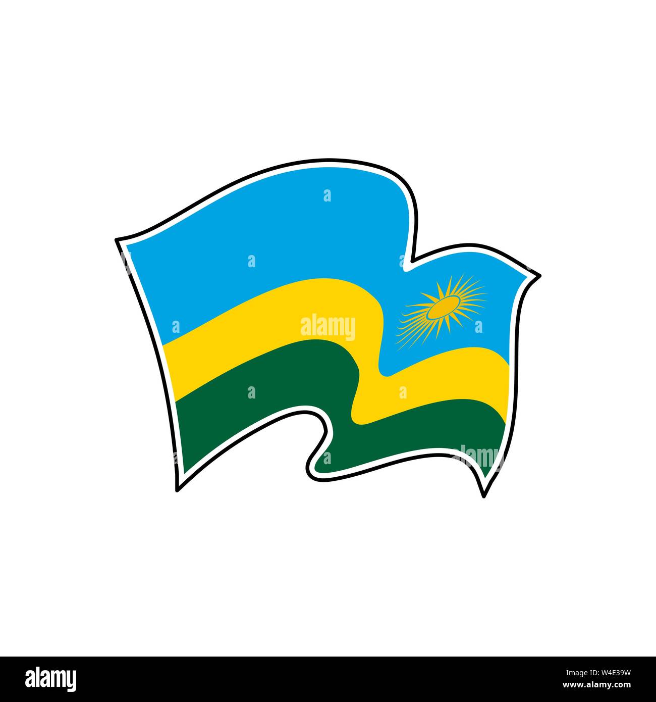 Le drapeau national du Rwanda. Vector illustration. Kigali Image ...