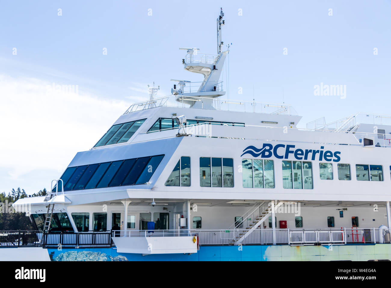 Pont des navires de BC Ferries amarrée au port Photo Stock - Alamy