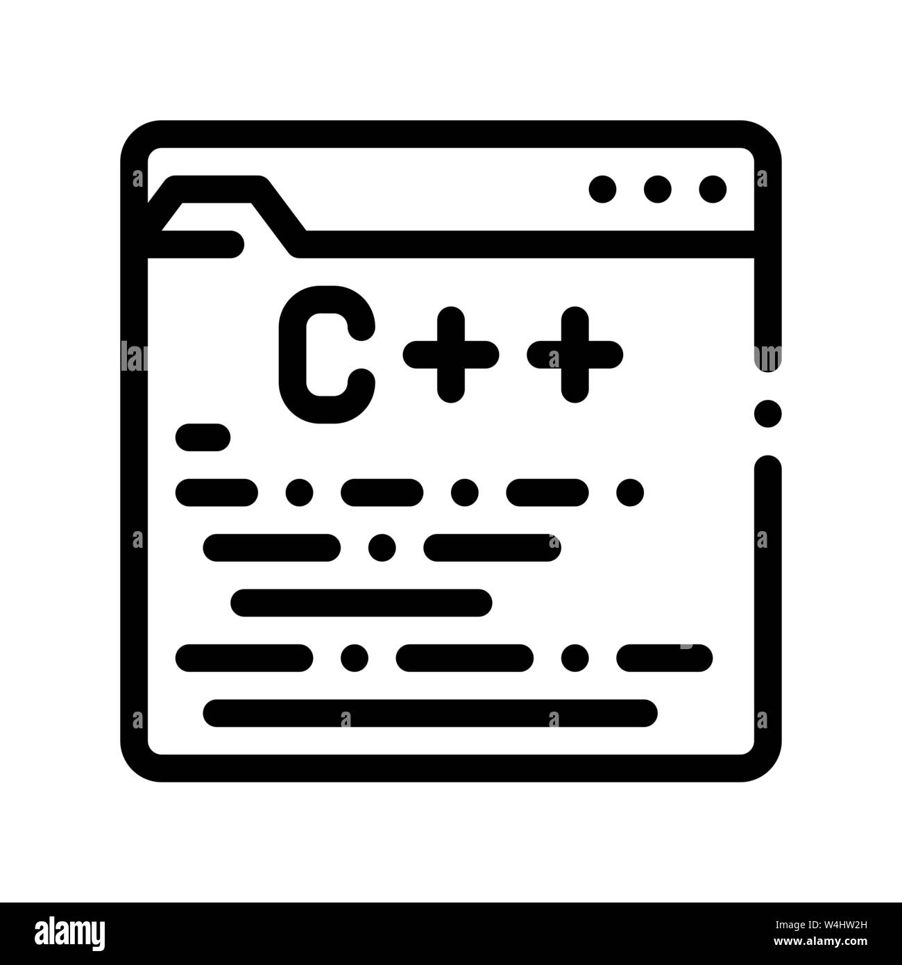 Langage de développement de codage sur l'icône de la ligne mince ...