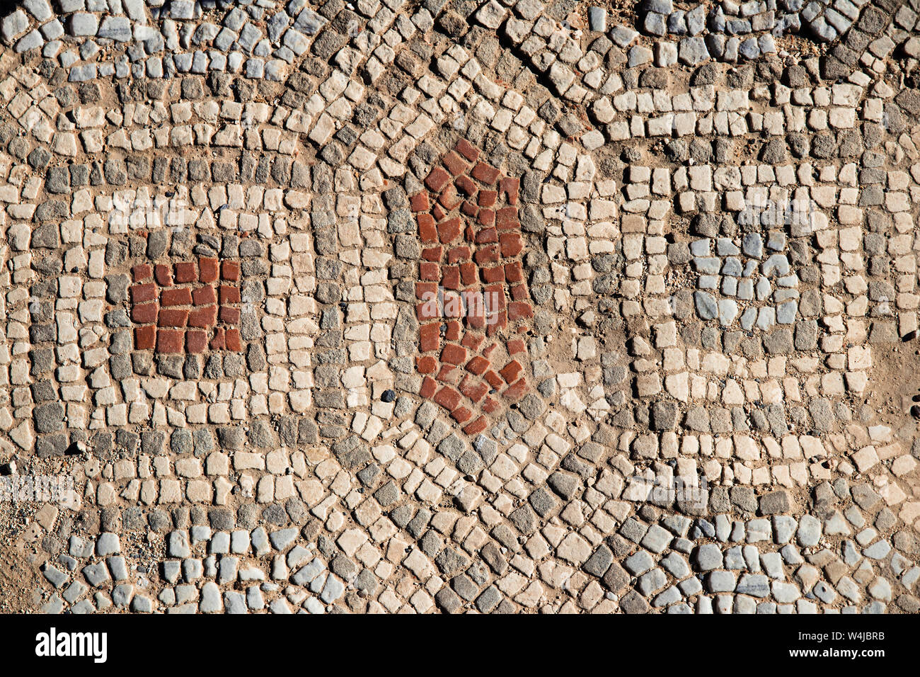 Ancienne, antique, grec mosaïque sur le sol et les murs du temple de la ...