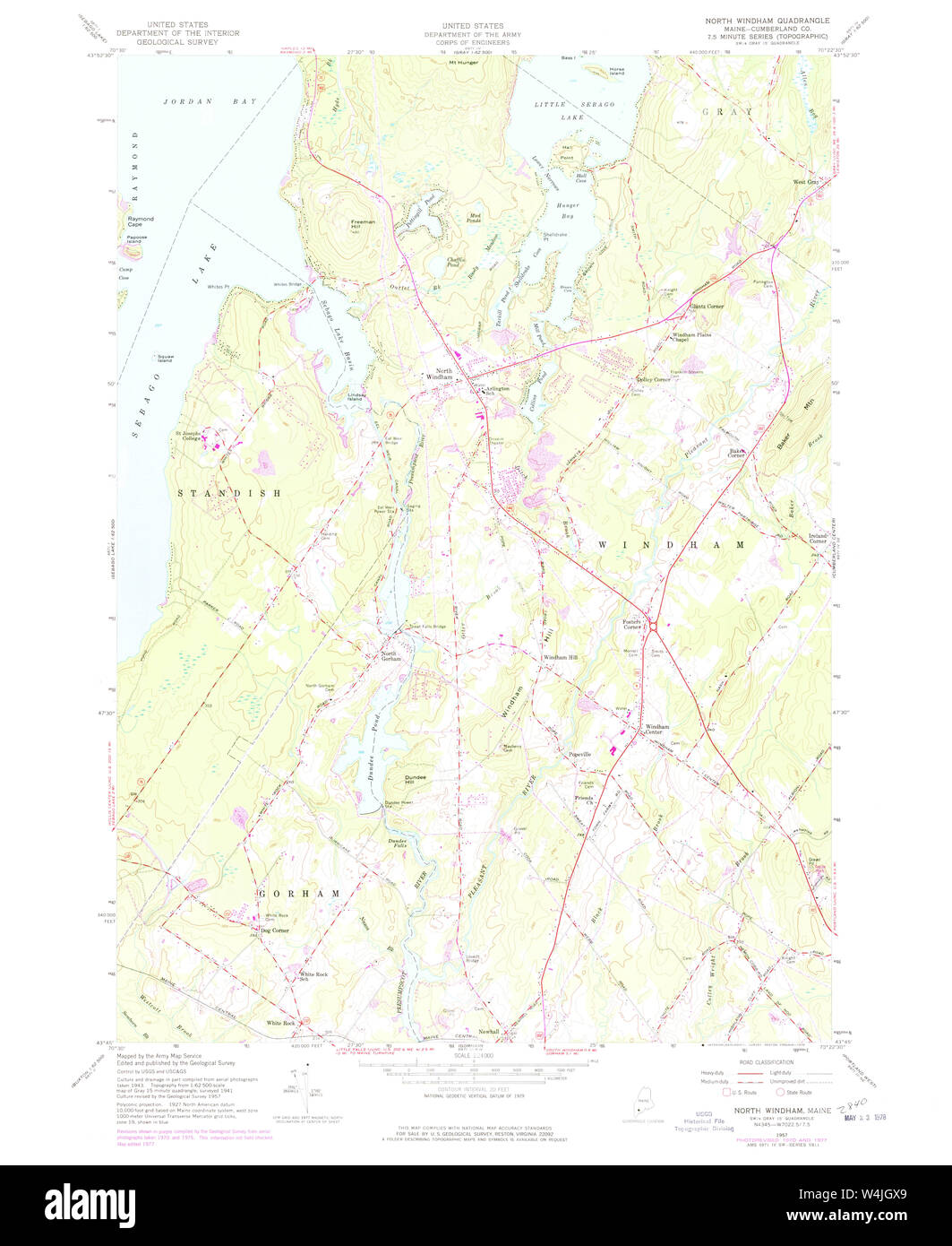 Carte du nord de windham maine Banque de photographies et d’images à ...