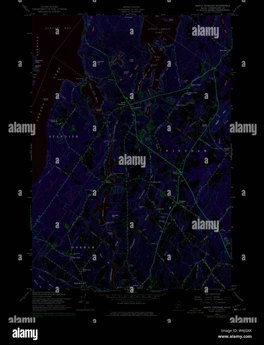 Carte du nord de windham maine Banque de photographies et d’images à ...