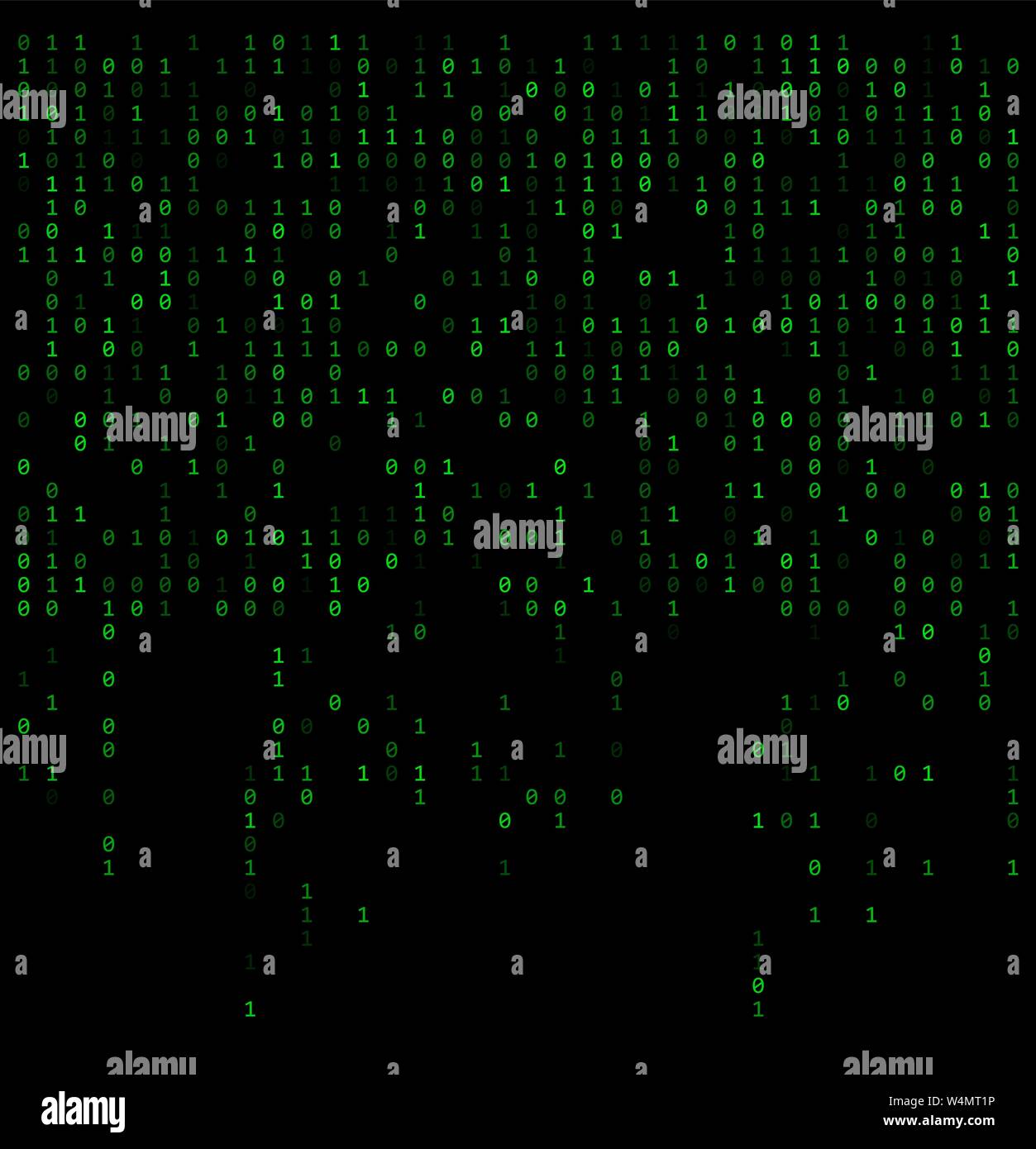 Binary Numbers On Computer Screen Banque d'images vectorielles - Alamy
