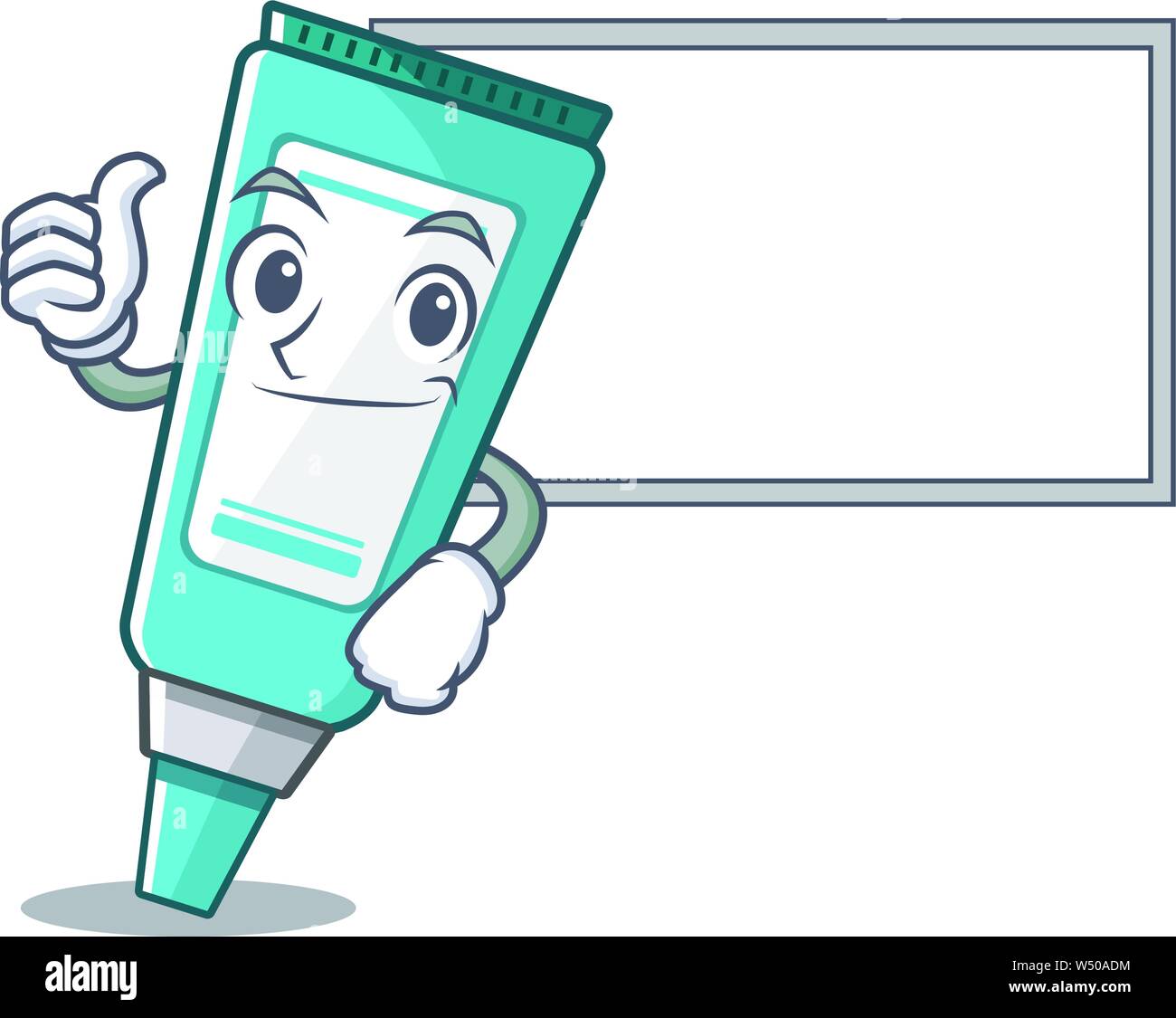 Thumbs up with board pommade placés dans le lavabo cartoon vector ...