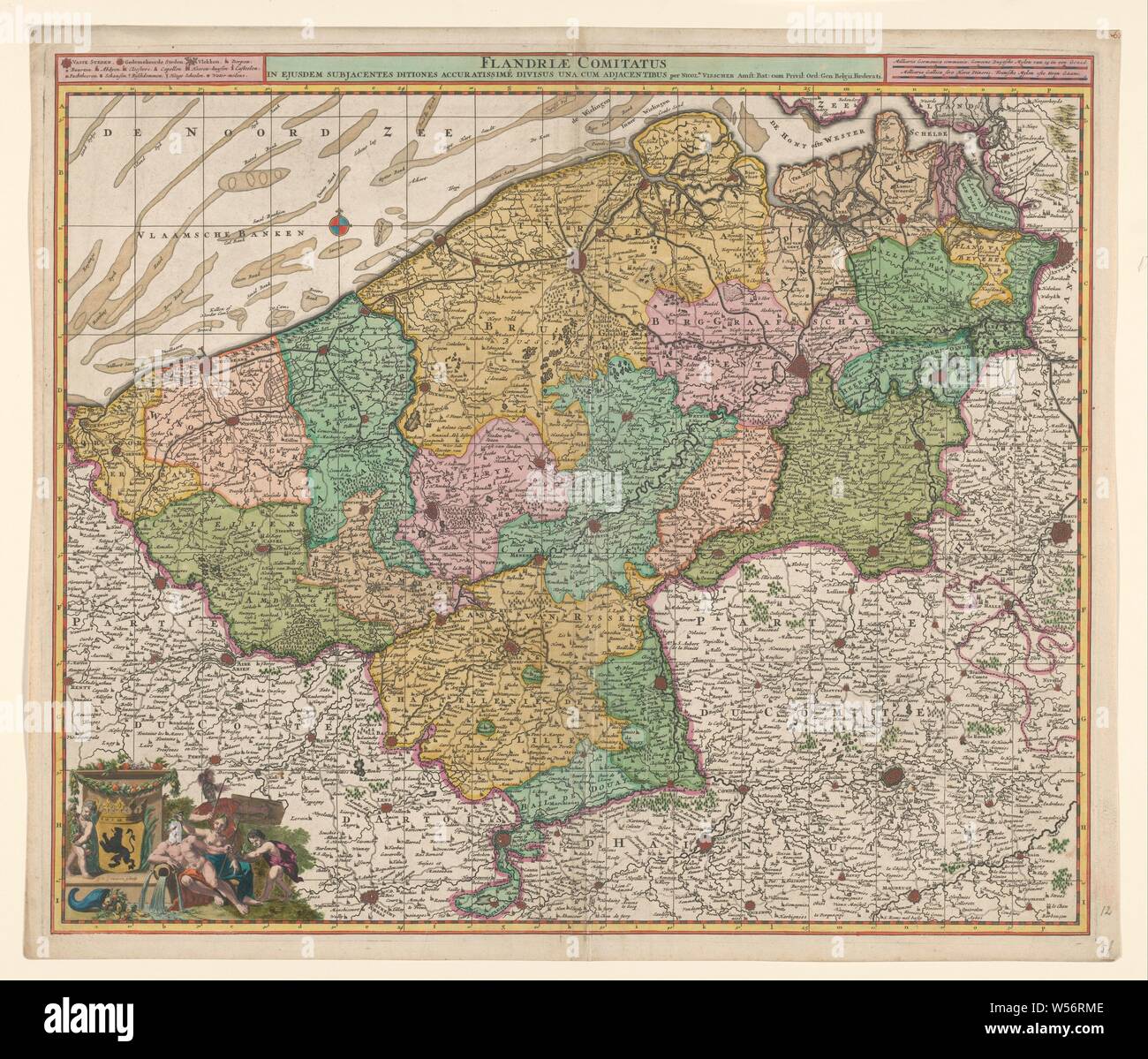 La carte du comté de Flandre, Comitatus Flandriae ditiones ...