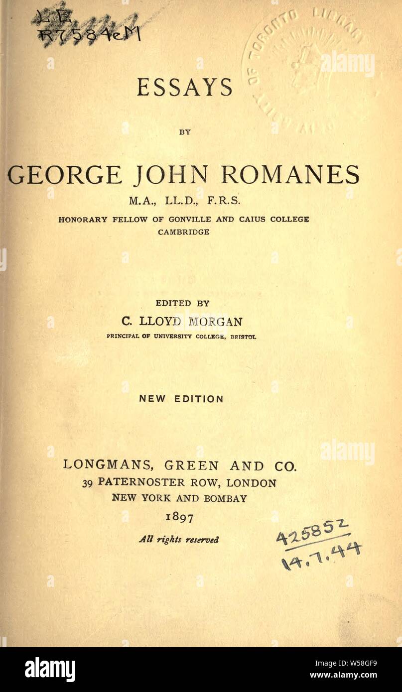 George Romanes Banque d'image et photos - Alamy