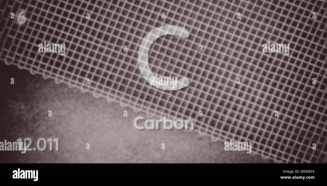 L'élément chimique carbone données atomique symbole et toile de l ...