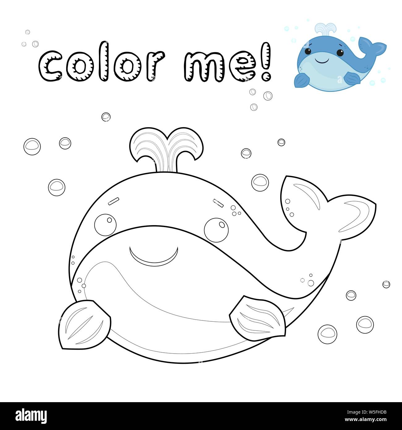 Dessin De Contours Baleine Banque Dimages Détourées Alamy
