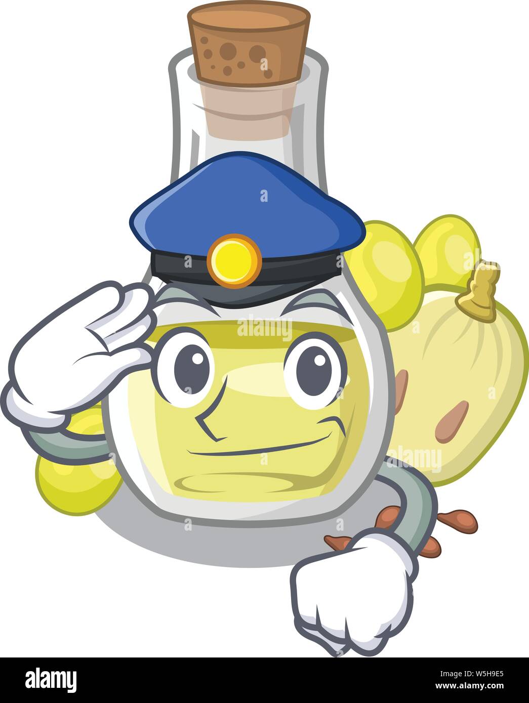 L'huile de pépins de raisin de la police dans un cartoon vector ...