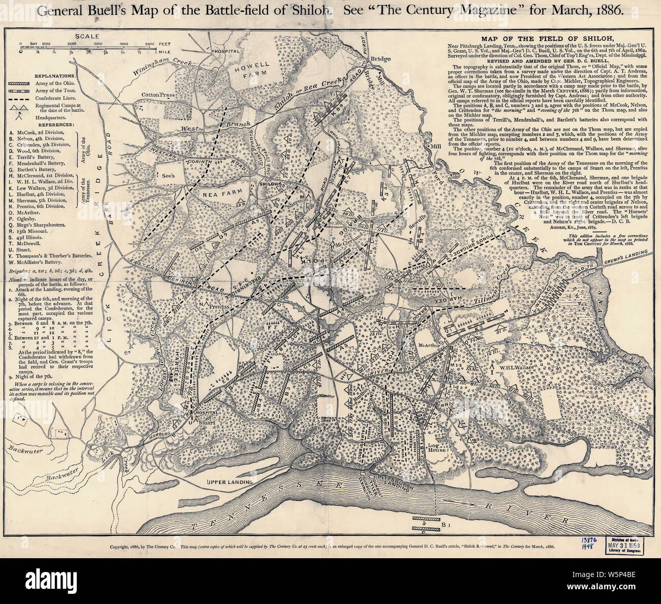 Carte de la bataille de shiloh Banque de photographies et d’images à ...