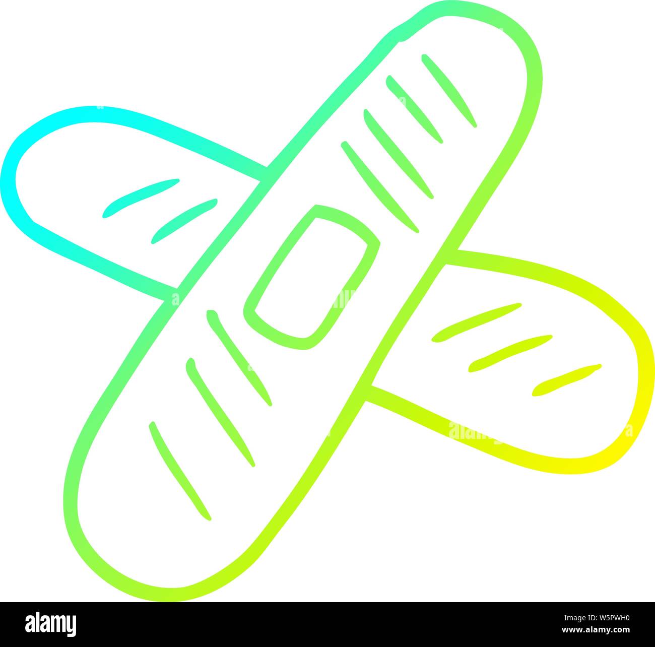 Ligne de gradient froid dessin d'une caricature sparadrap Image ...