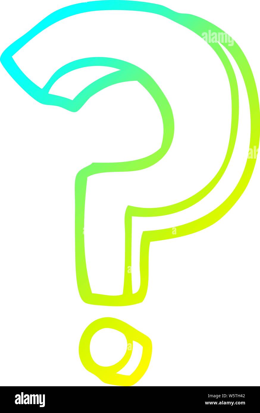Ligne de gradient froid dessin d'une caricature question mark Image ...