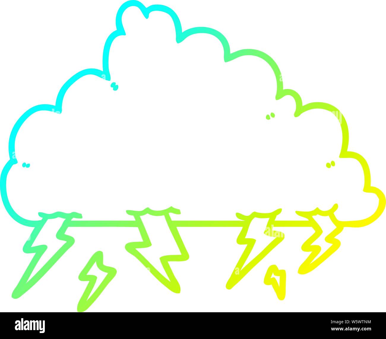 Ligne de gradient froid dessin d'une caricature de tonnerre Image ...