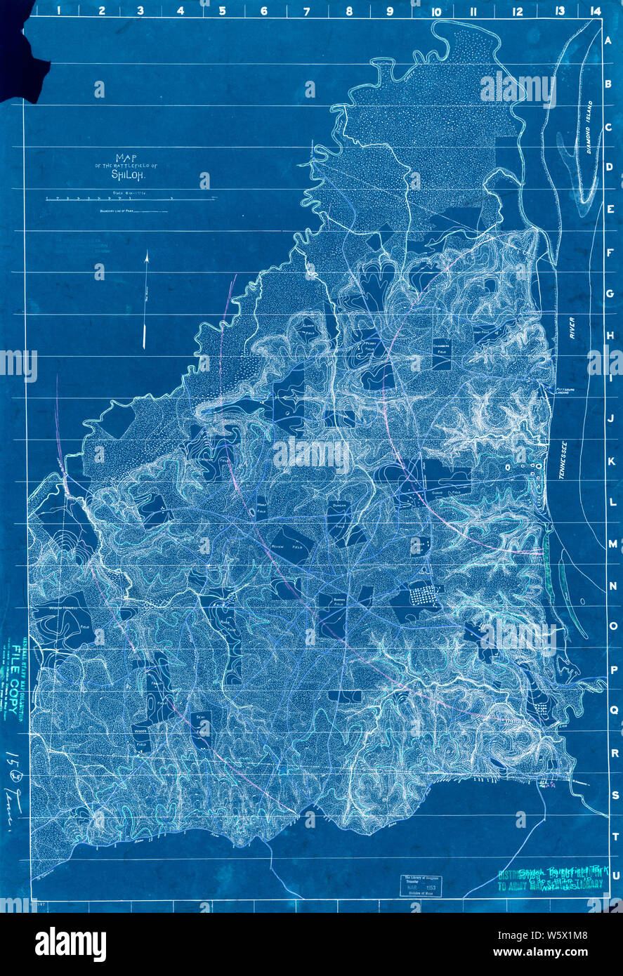 Cartes de la guerre civile 0877 Carte de la bataille de Shiloh ...