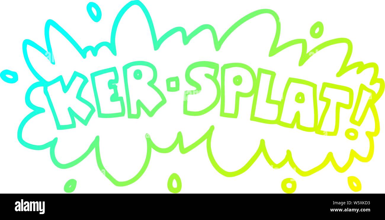 Ligne de gradient froid dessin d'une caricature mots ker splat Image ...