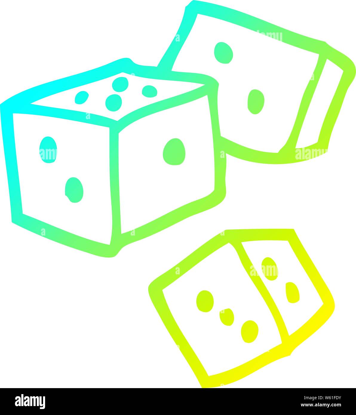 Ligne de gradient froid dessin d'une caricature dés Image Vectorielle ...