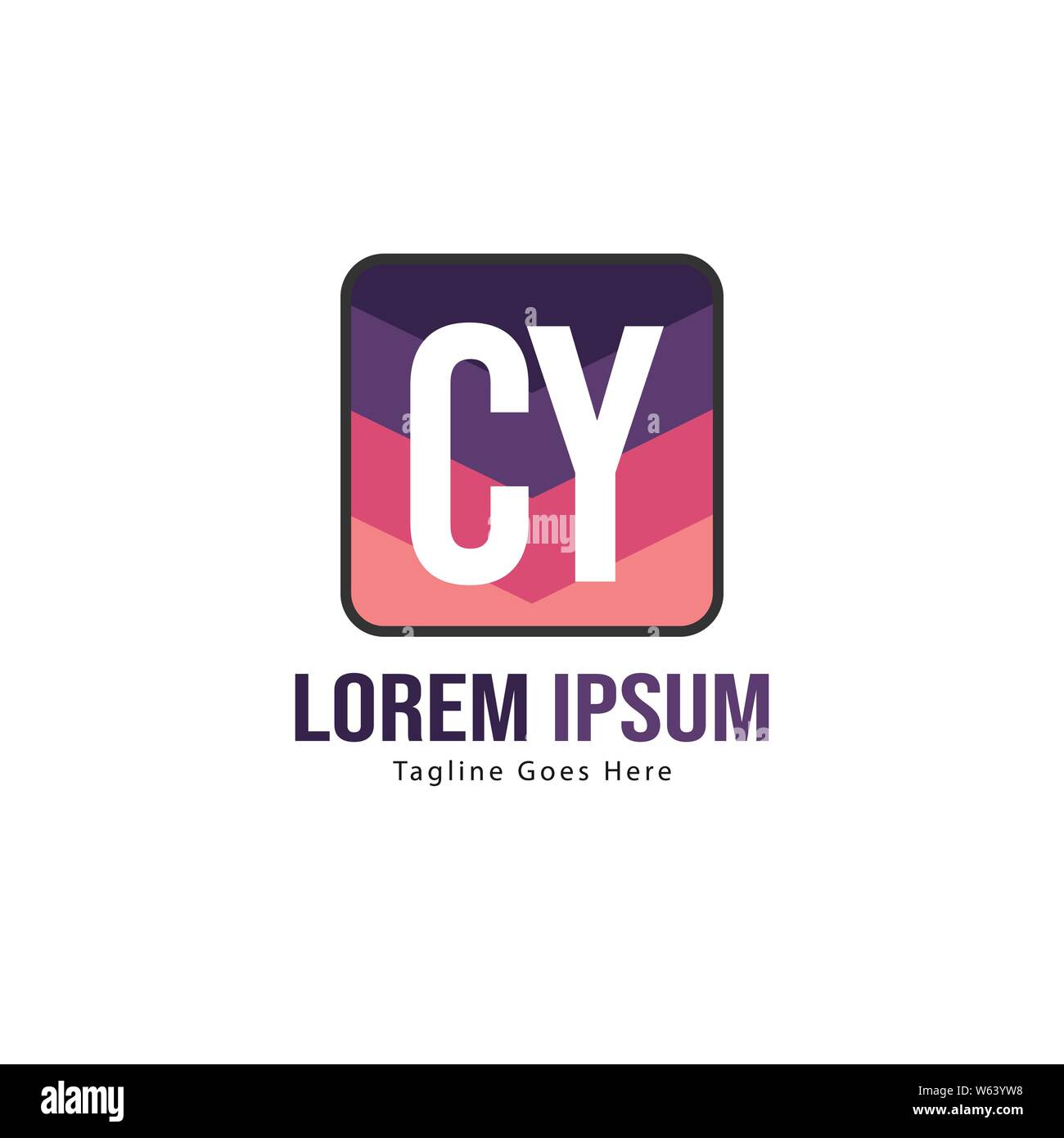 Modèle avec logo CY initiale du bâti moderne. Lettre CY minimaliste ...