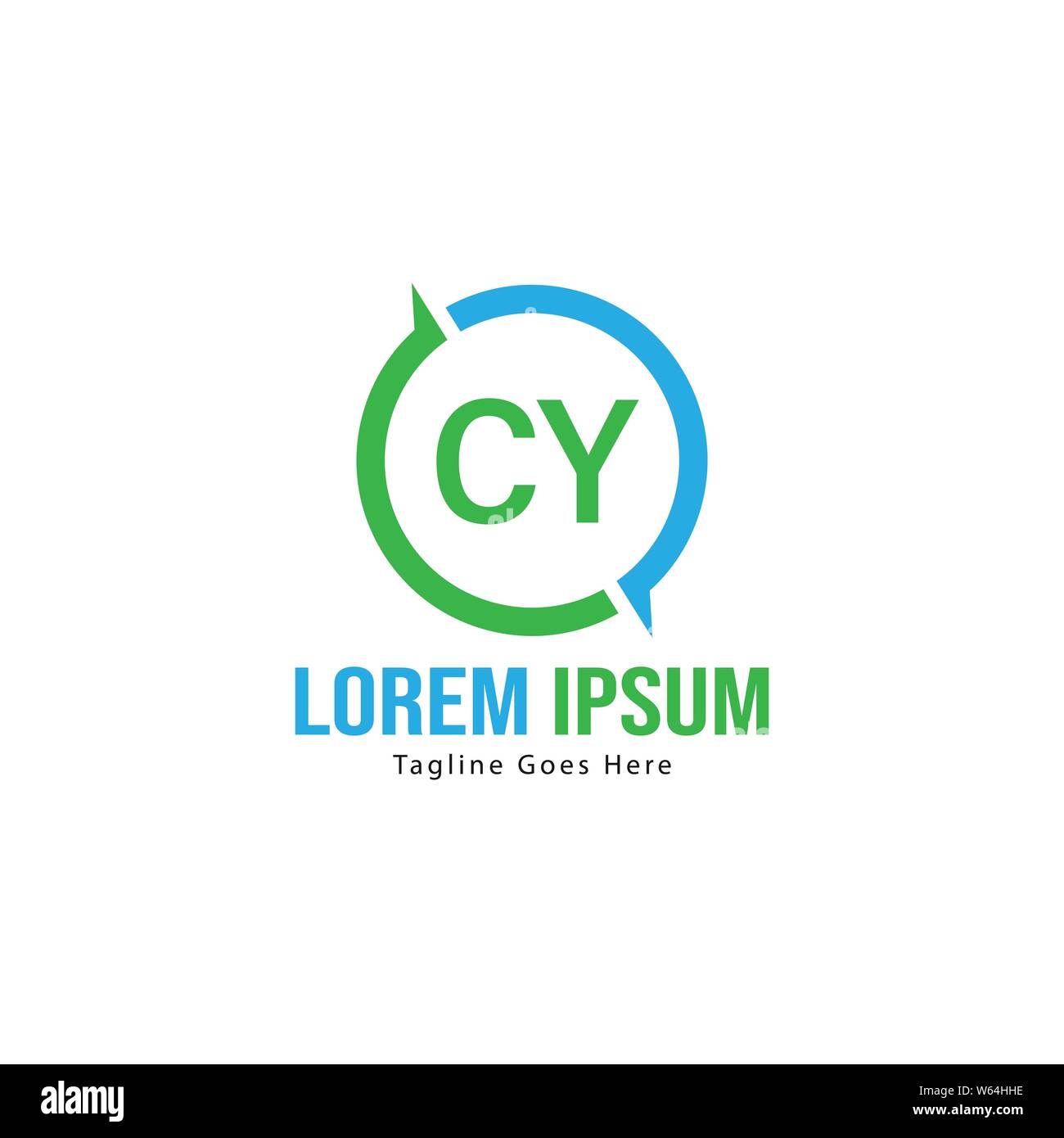 Modèle avec logo CY initiale du bâti moderne. Lettre CY minimaliste ...