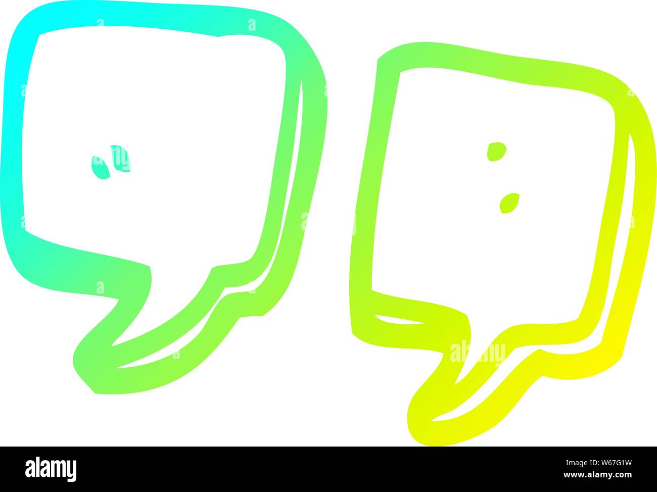 Ligne de gradient froid dessin d'une caricature des guillemets Image ...