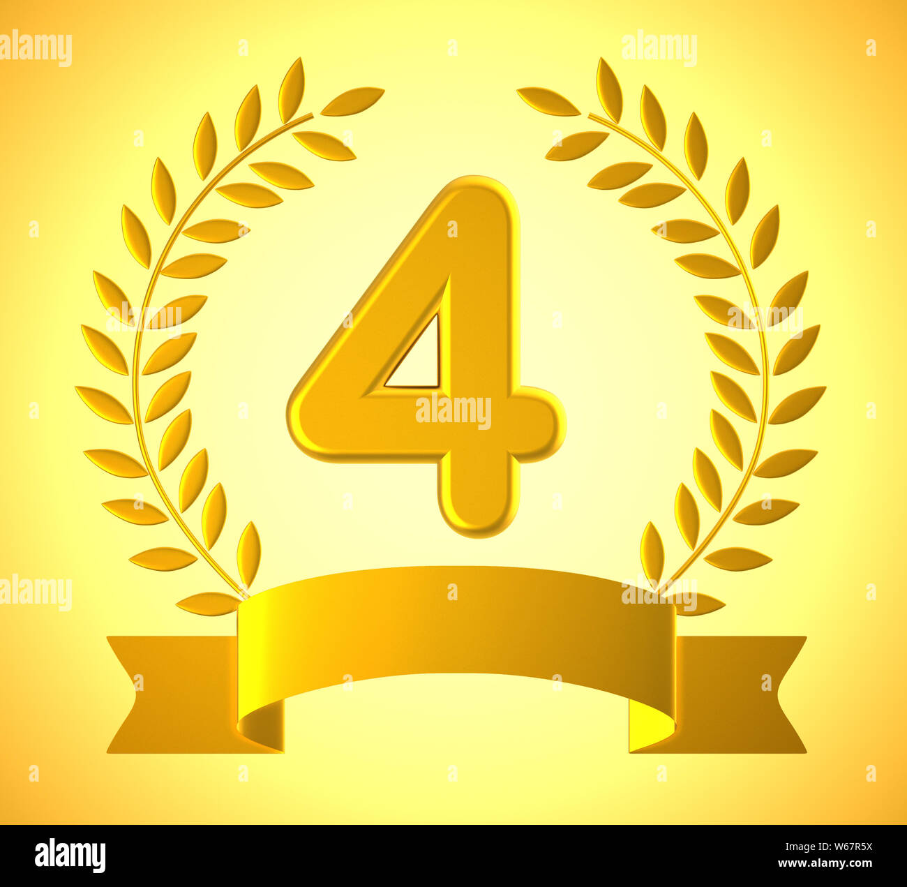 La quatrième place certificat signifie victoire et succès gagnant. 4ème ...