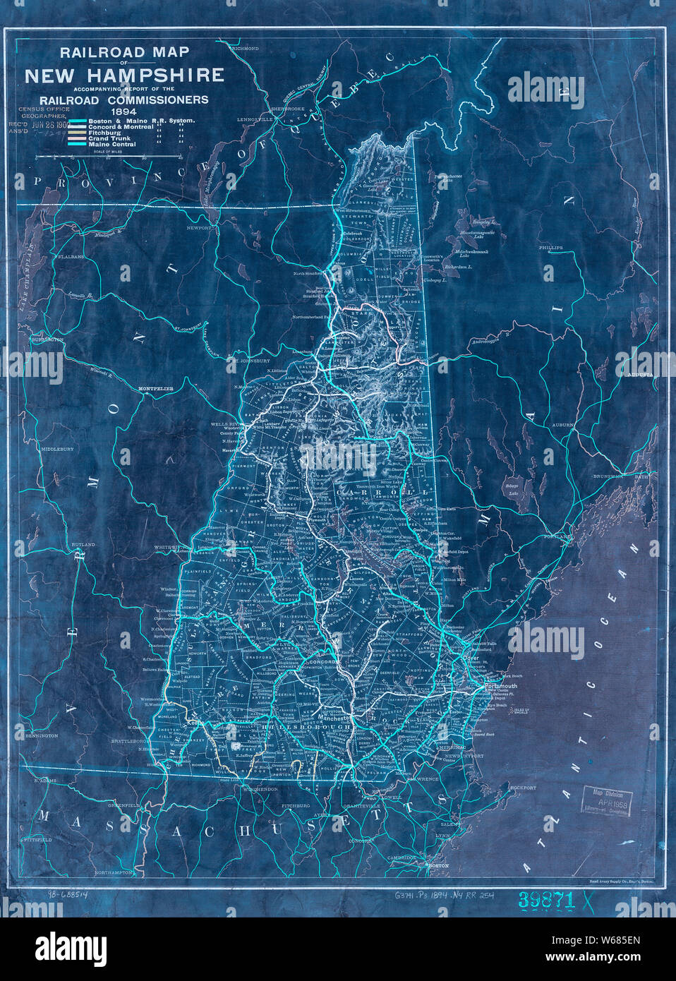 Carte routière du new hampshire Banque de photographies et d’images à ...