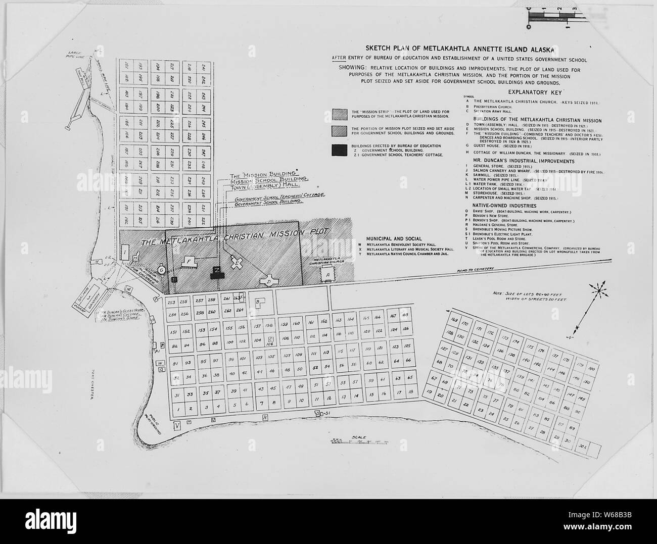 Croquis carte de metlakahtla annette island Banque de photographies et ...