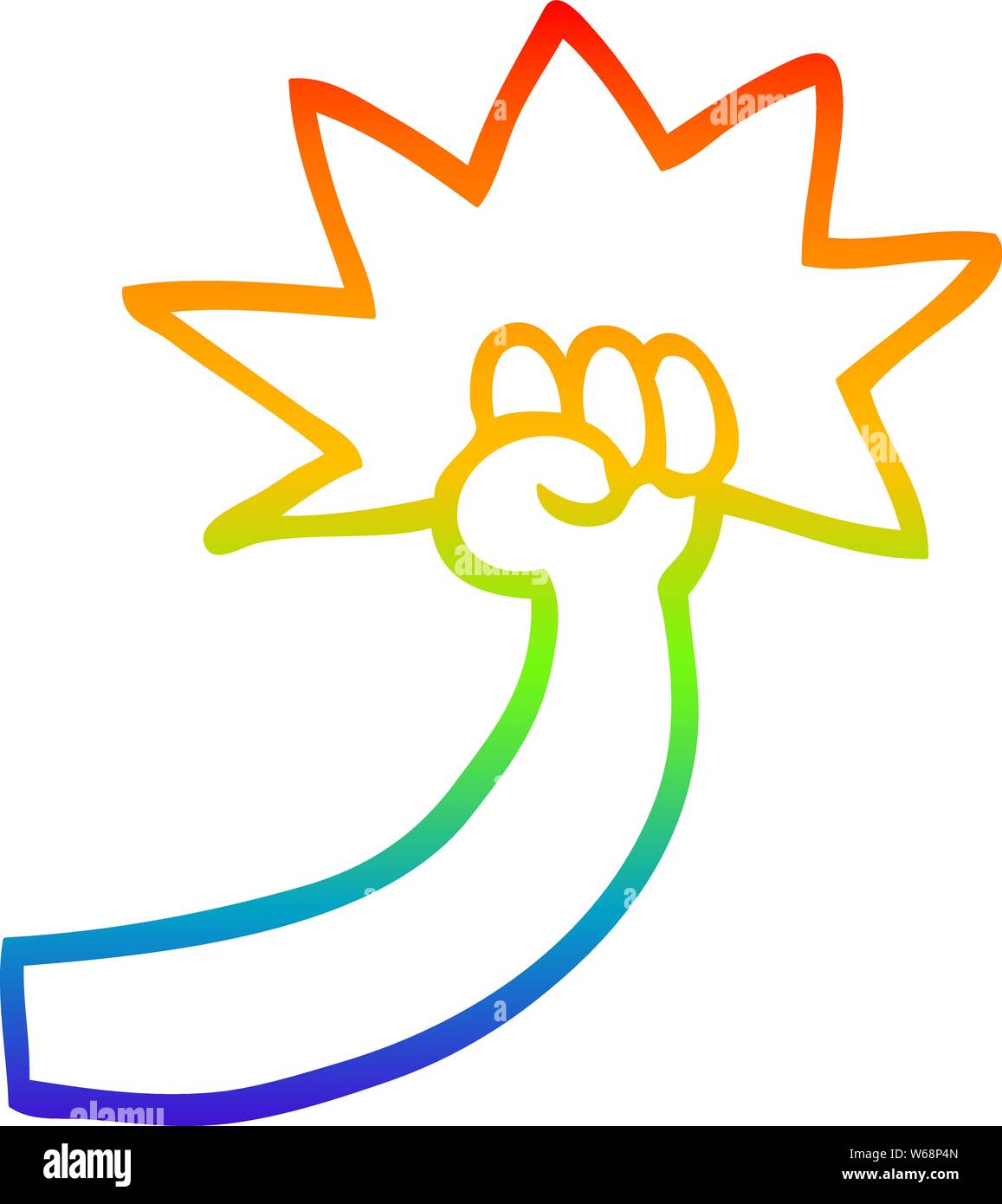 La ligne de gradient dessin d'une caricature du bras de frappe Image ...