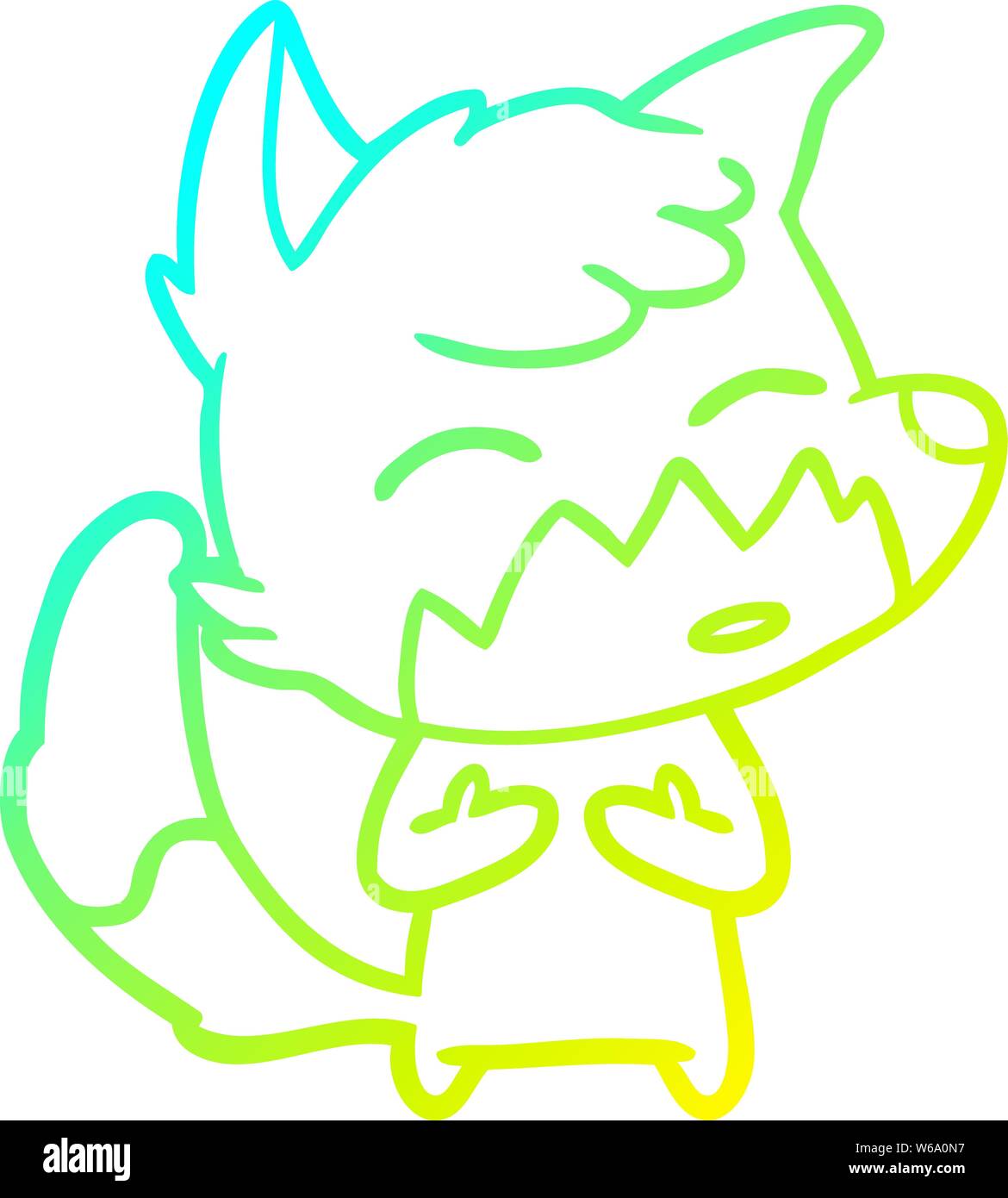 Ligne de gradient froid dessin d'une caricature fox Image Vectorielle ...