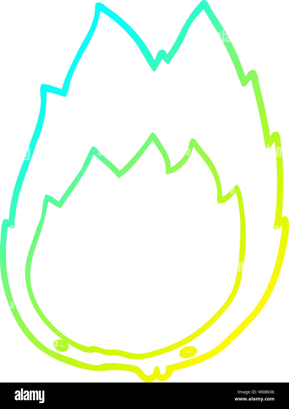 Ligne de gradient froid dessin d'une caricature de flammes Image ...