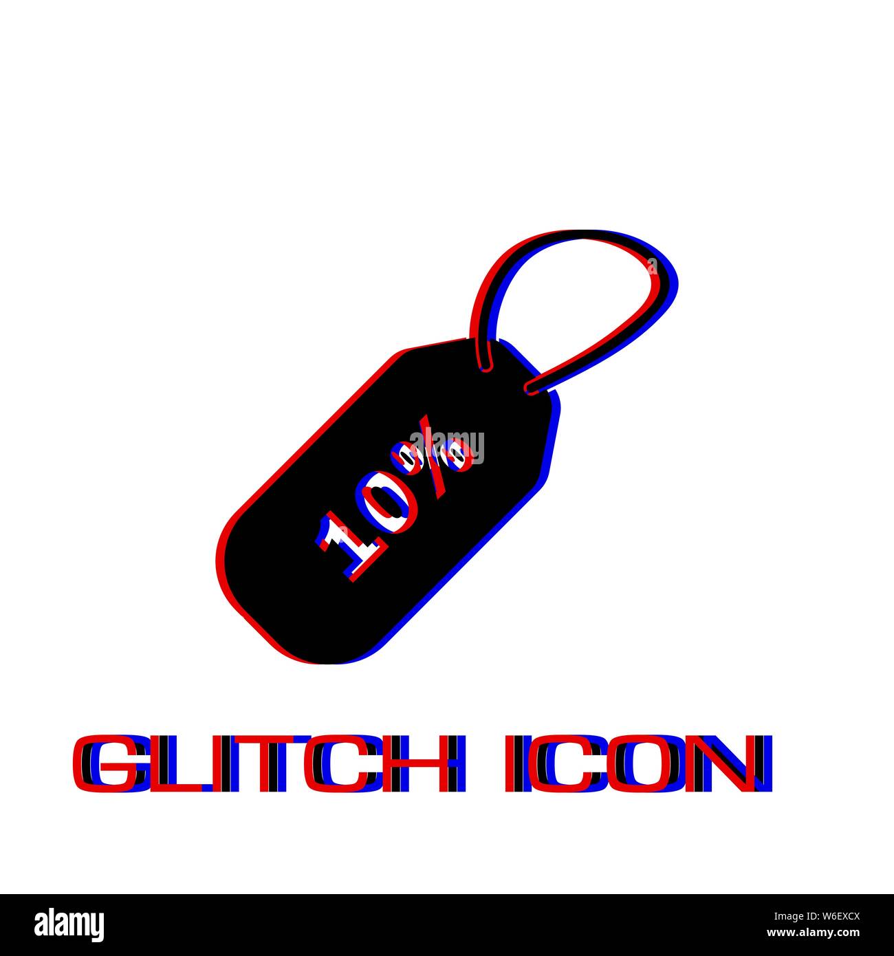 L'icône de réduction de 10 pour cent à plat. Pictogramme - Simple effet ...