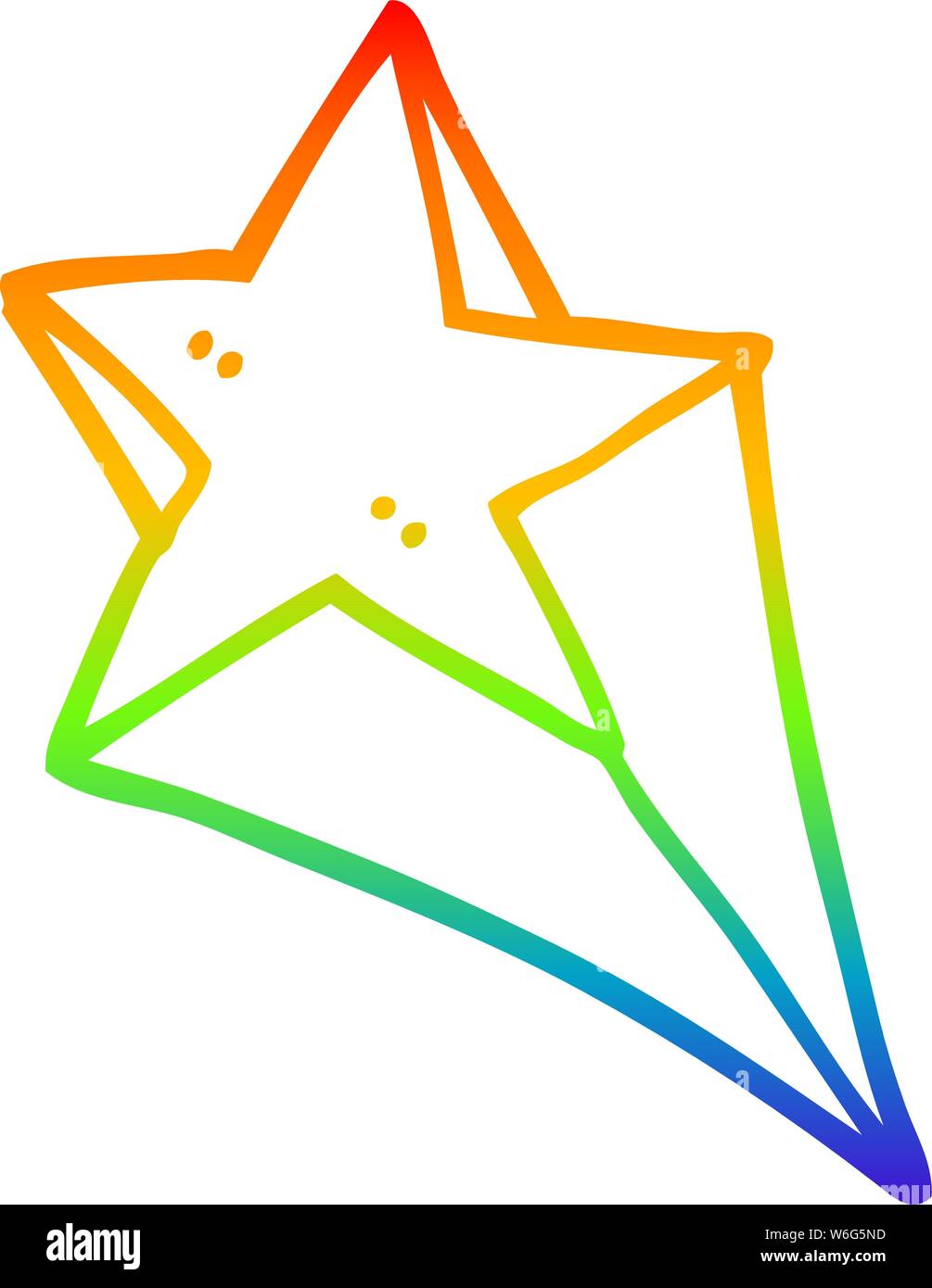 La ligne de gradient dessin d'une caricature shooting star Image ...