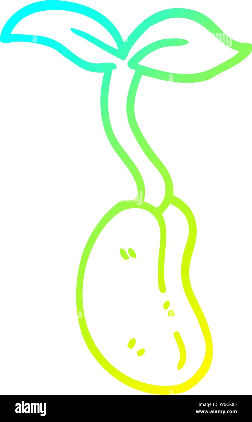 Ligne de gradient froid dessin d'une plantule de dessin animé Image ...
