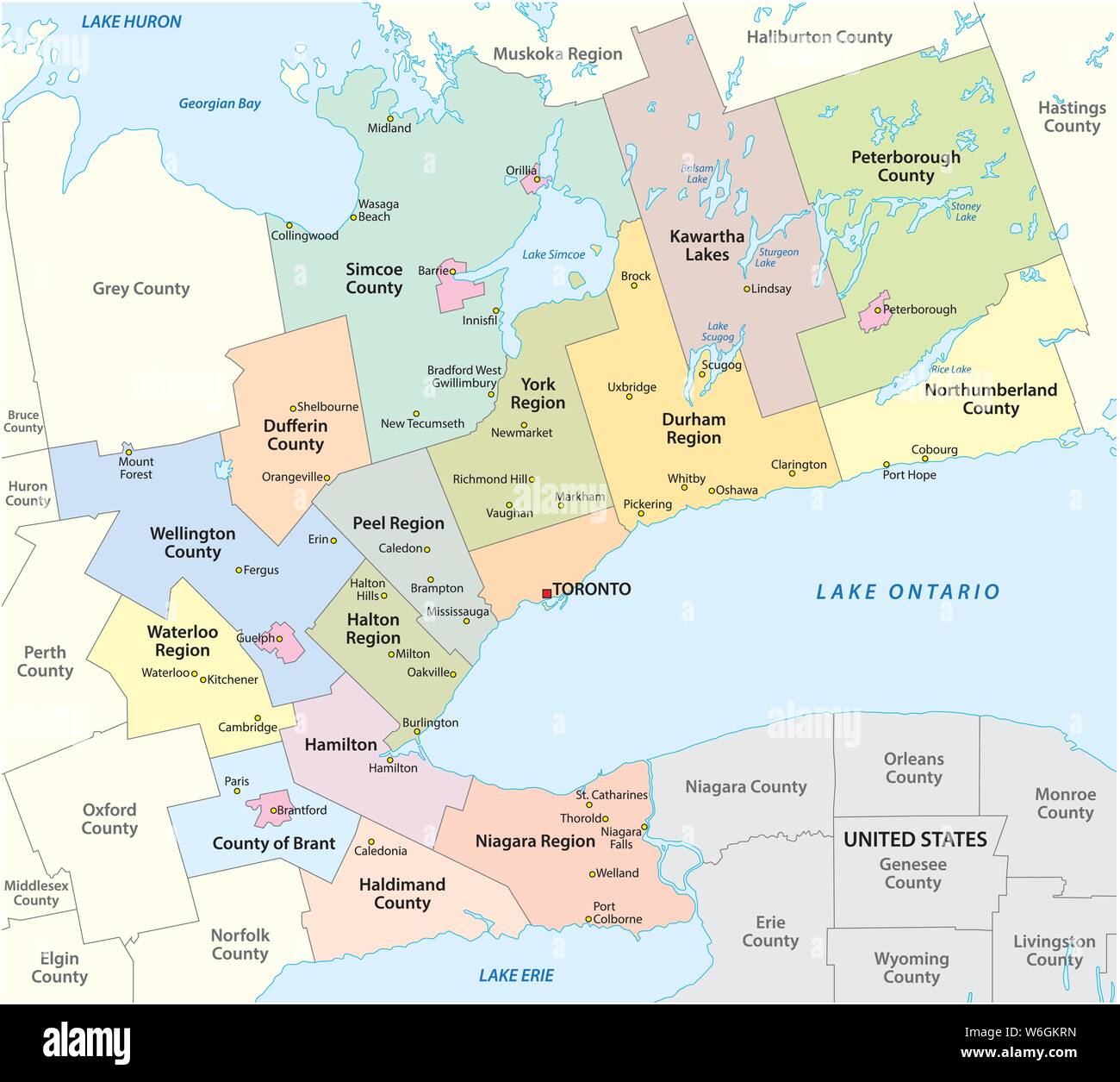 Carte du lac d'or Banque d'images vectorielles - Alamy