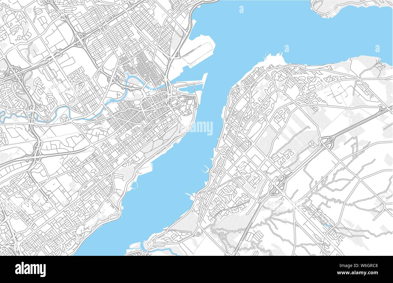 La ville de Québec, Québec, Canada, lumineux décrits carte vectorielle ...