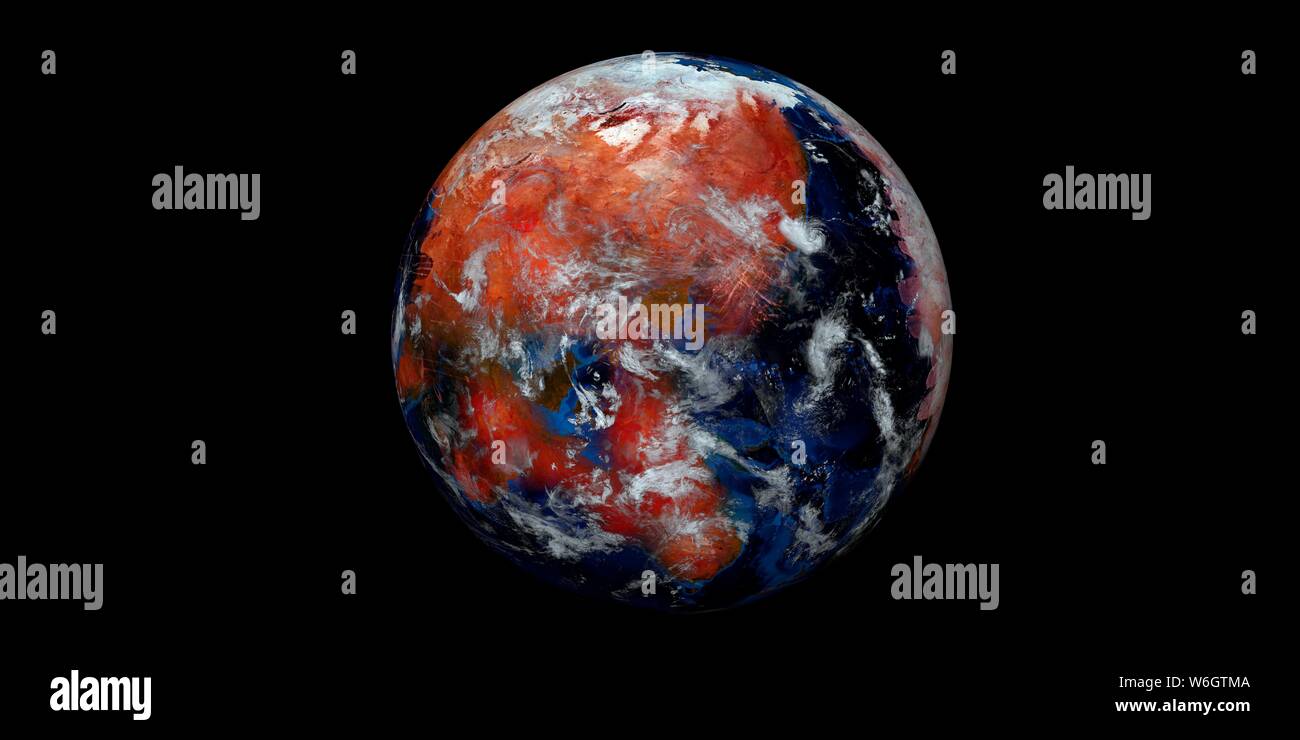 Terraformation de Mars fort détaillée et réaliste de l'image 3D haute ...