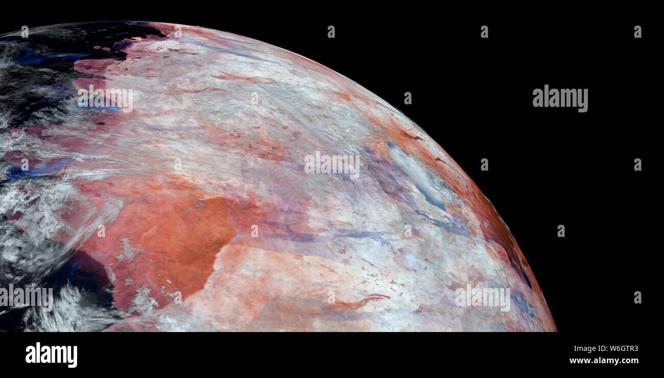Terraformation de Mars fort détaillée et réaliste de l'image 3D haute ...