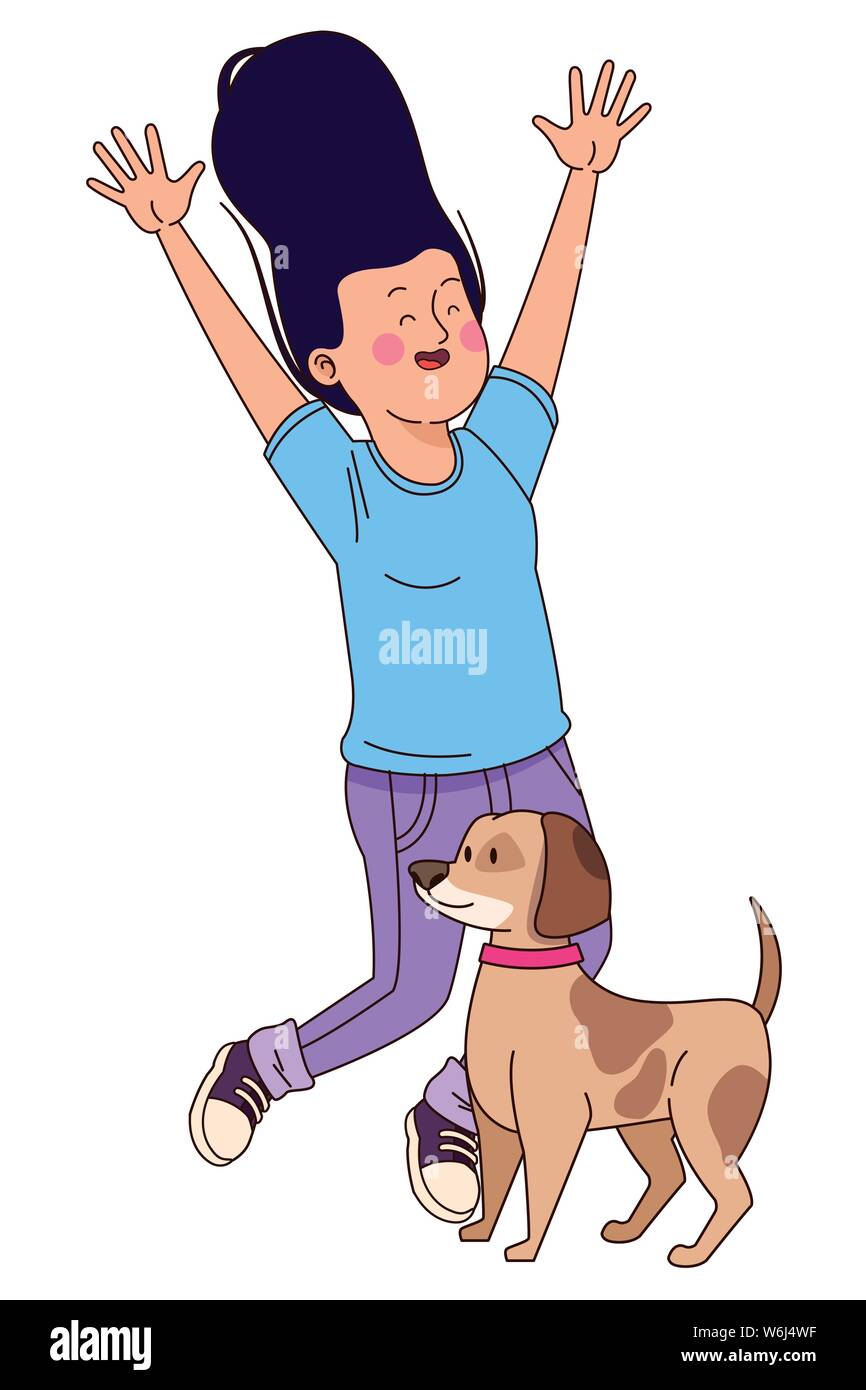 Happy cartoon dog jumping smiling Banque de photographies et d’images à ...