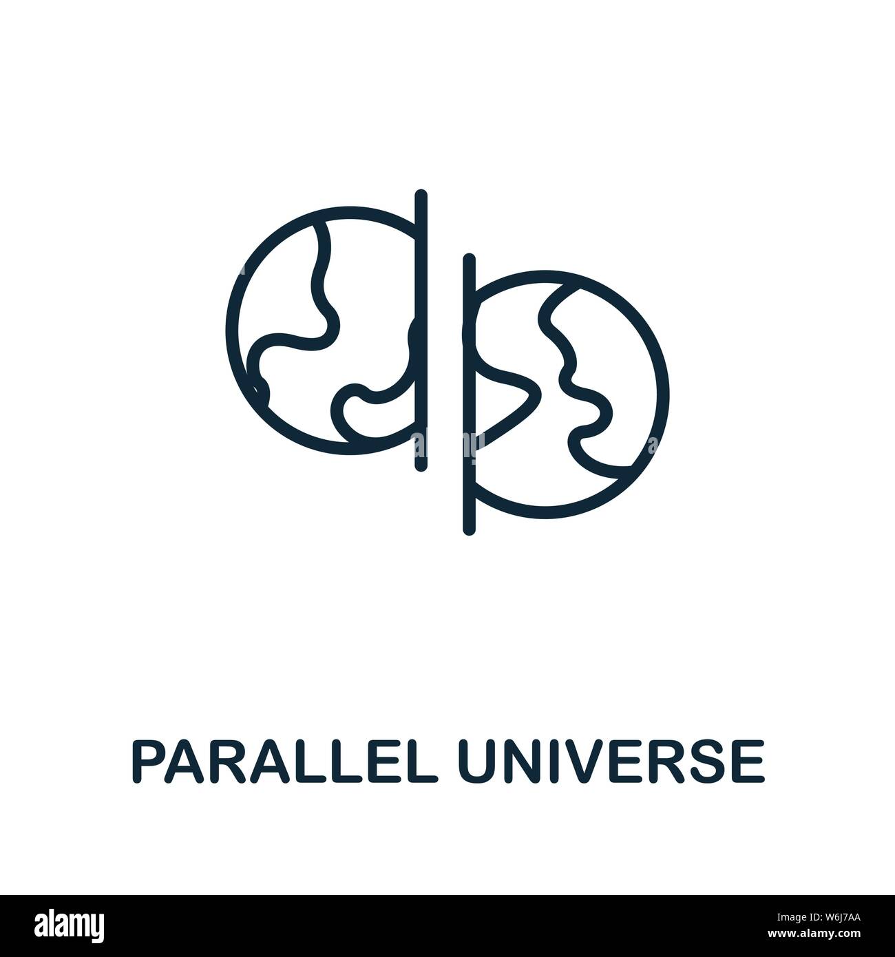 Symbole d'icône de vecteur de l'Univers parallèle. Signe créatif de la ...