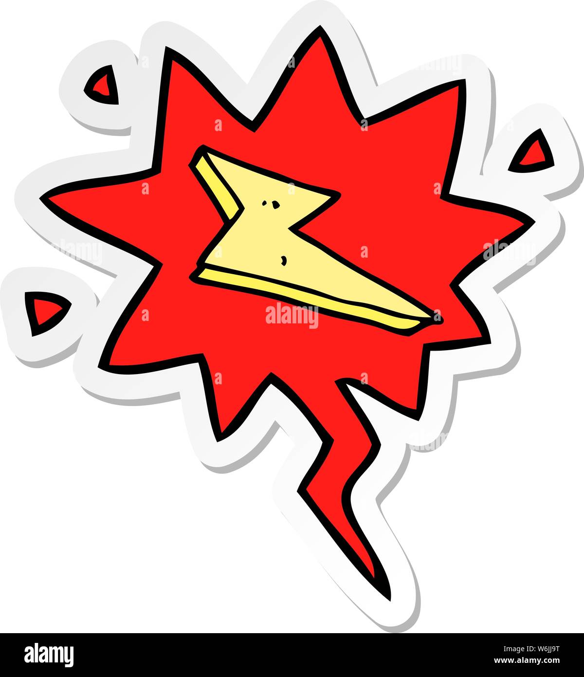 La foudre dessin animé avec bulle sticker Image Vectorielle Stock - Alamy